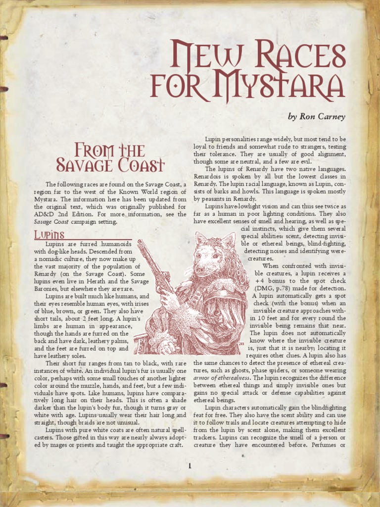 D& D d20 - Races VI | PDF | Turtle | Odor