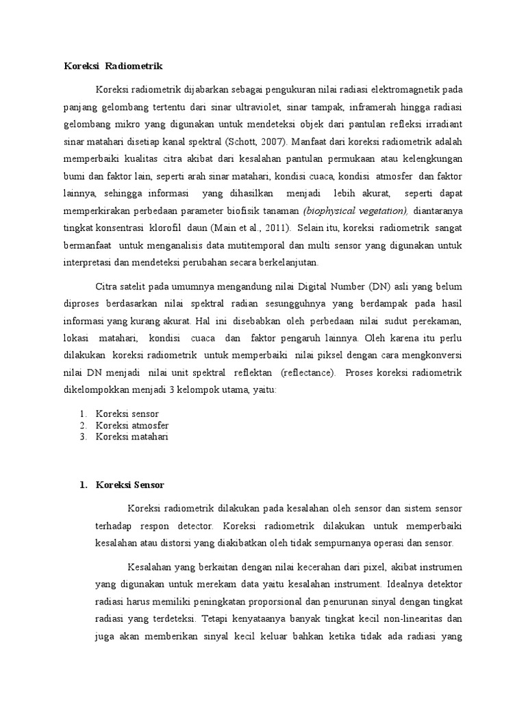 Koreksi Radiometrik | PDF