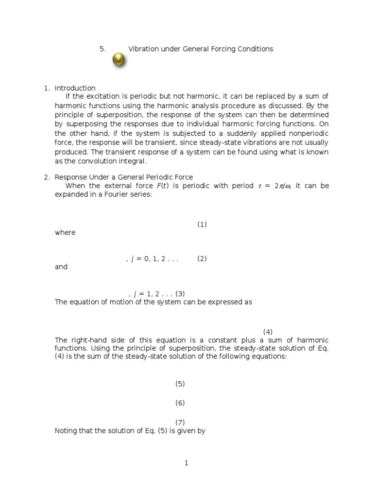 Vibration Analysis Under General Forces | PDF | Laplace Transform ...