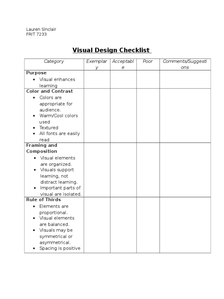 Visual Design Checklist | PDF
