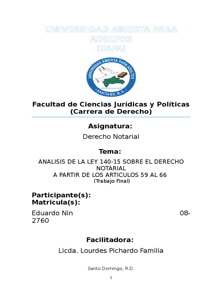 Análisis Ley 140-15: Artículos 59-66 | PDF | Información del gobierno ...