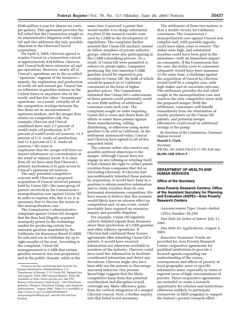 Notice: Grants and Cooperative Agreements Availability, Etc.: Area ...