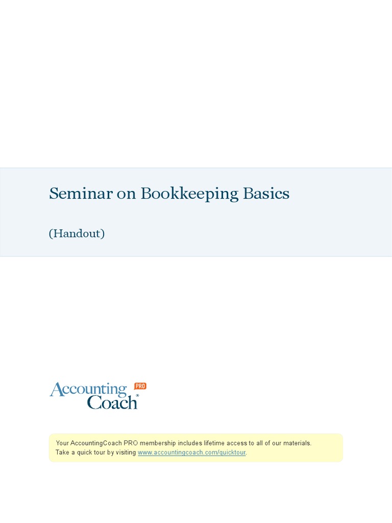 Bookkeeping Basics | PDF | Debits And Credits | Deferral