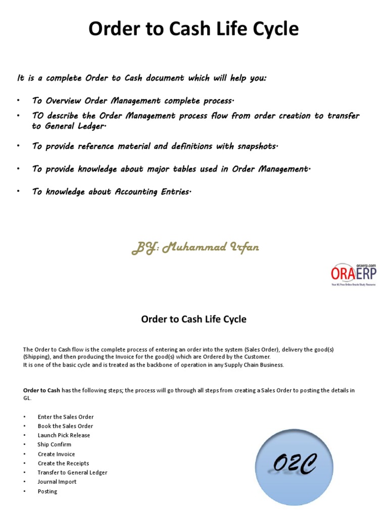 Order To Cash Life Cycle | PDF | Receipt | Invoice