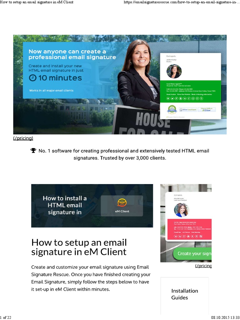 How To Setup An Email Signature in EM Client | PDF | Computer Mediated ...