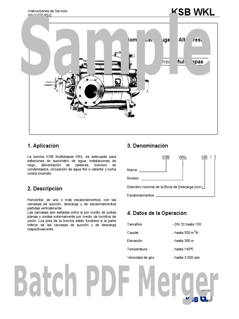 Bomba Ksb WKL - Servicio
