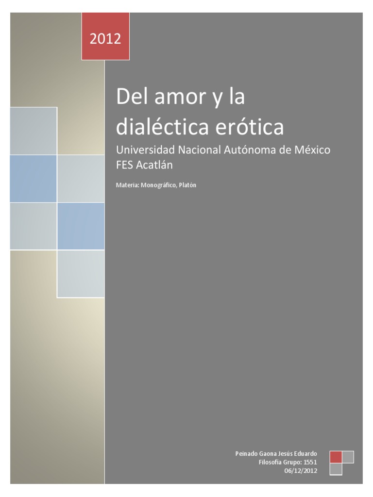 Del Amor Y La Dialectica En Platon Pdf Platón Dialéctico