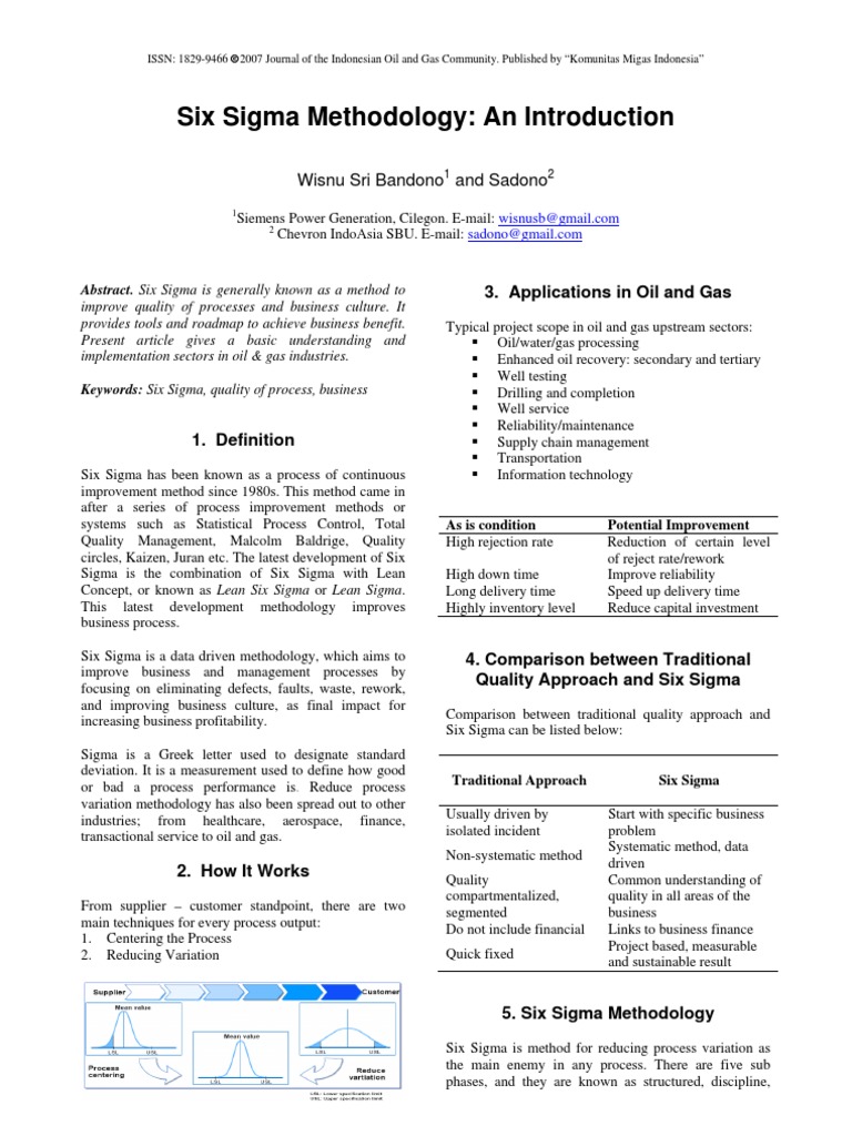 01 Six Sigma Methodology - Wisnu & Sadono | PDF | Six Sigma ...