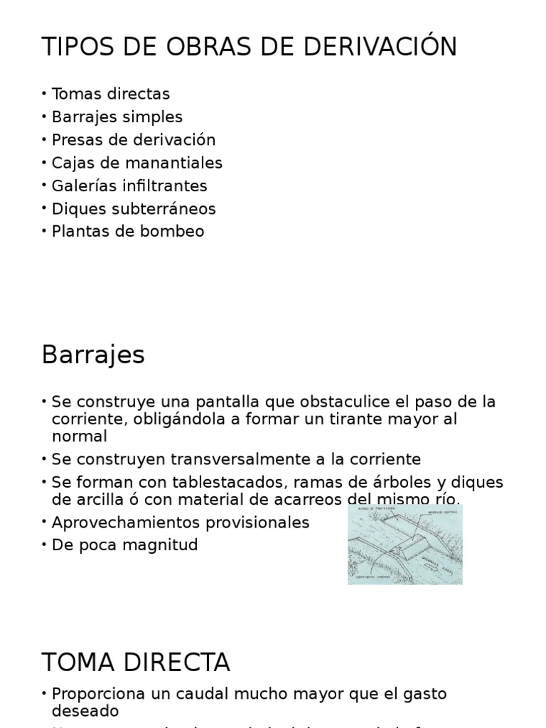 Tipos de Obras de Derivación | PDF | Dique | Río