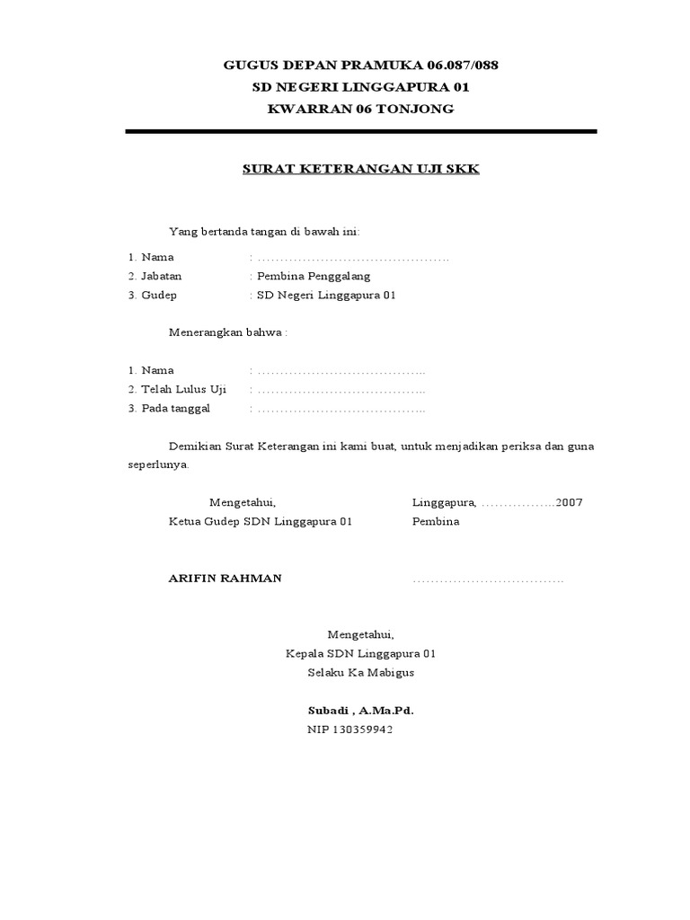 Uji SKU Penggalang | PDF