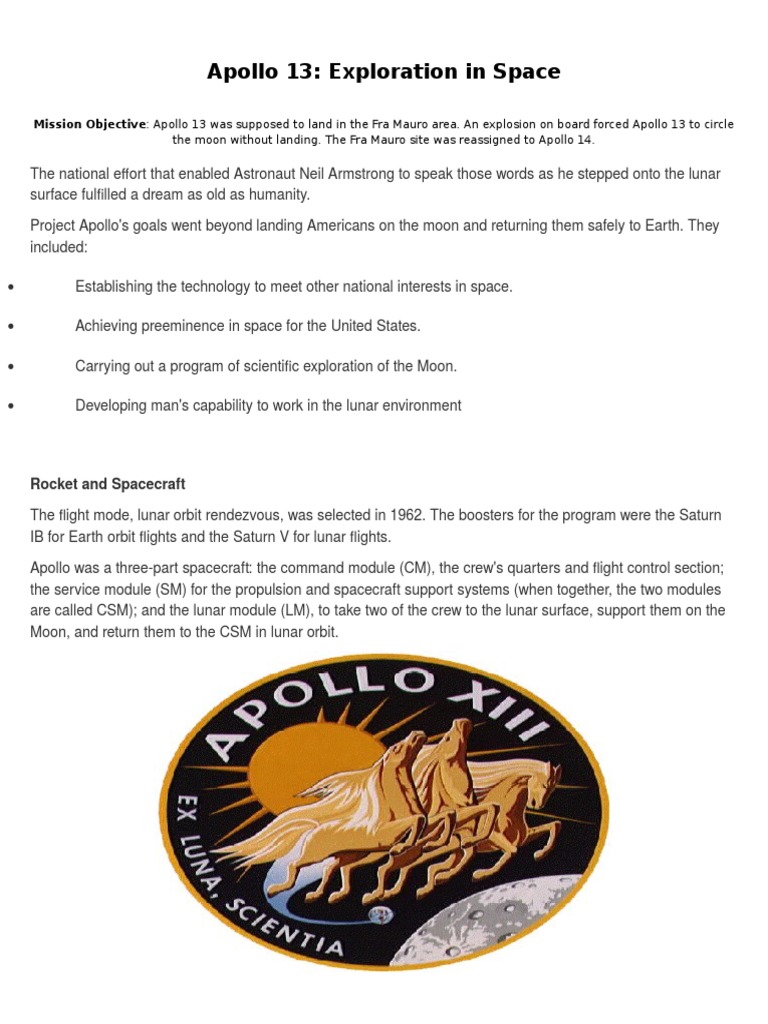 Apollo 13 Mission Overview | PDF