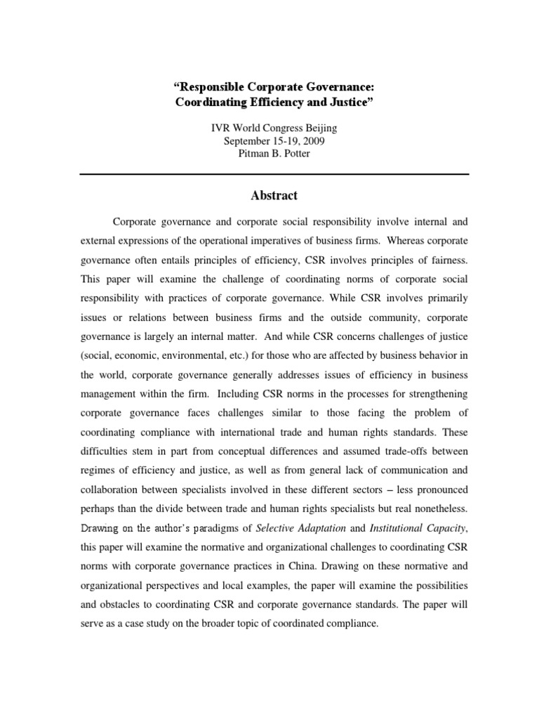 CG (Corporate Governance) | PDF | Corporate Social Responsibility ...