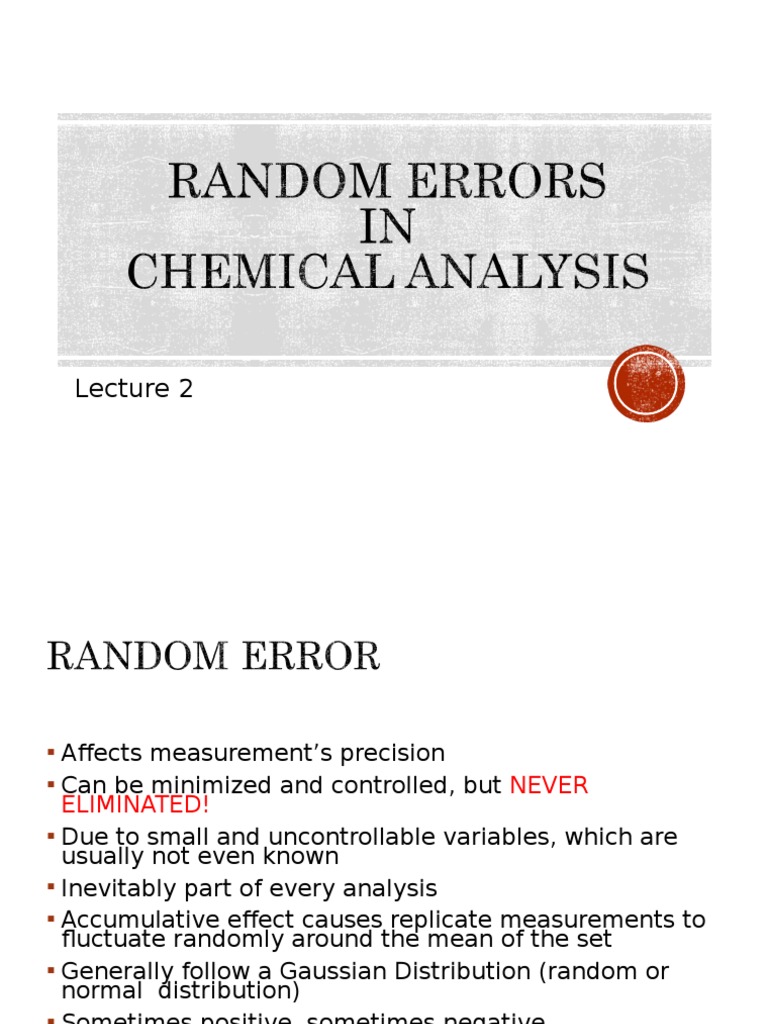 Lecture 2 2014 Random Errors in Chemical Analysis | PDF | Normal ...