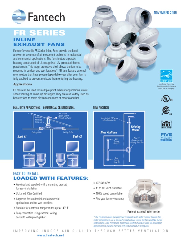 FanTech FR Brochure | PDF | Mechanical Fan | Duct (Flow)