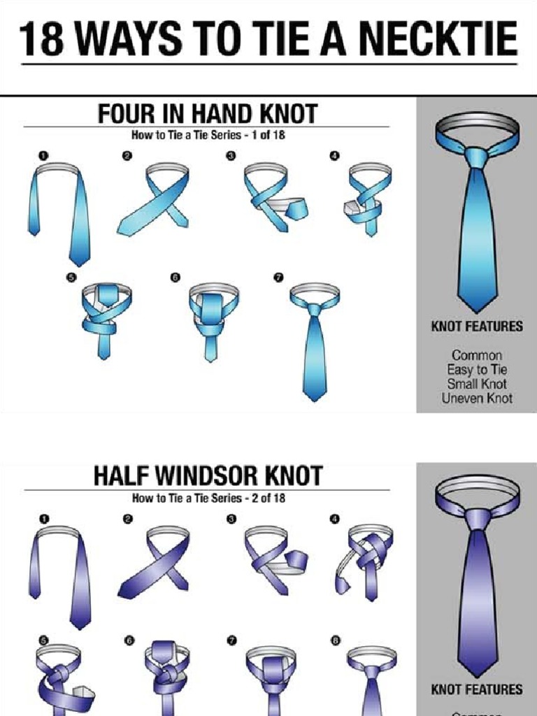 18 Ways To Tie A Necktie | PDF