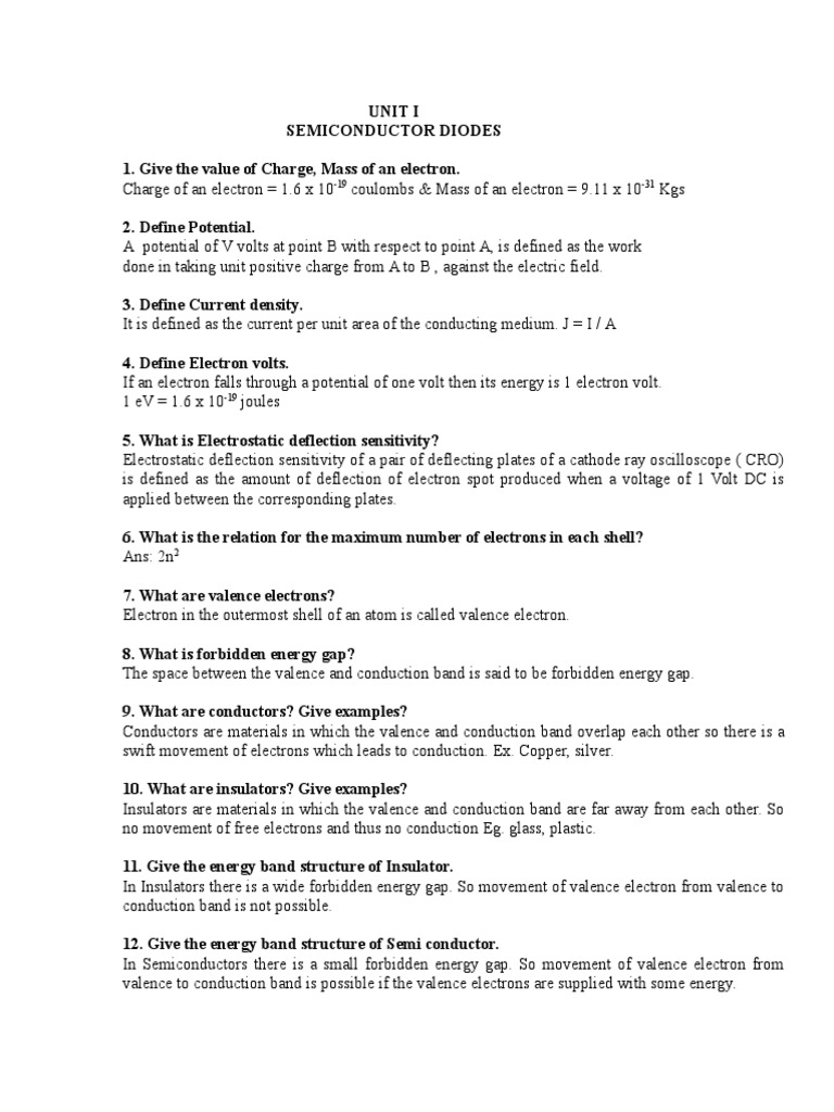Electronic Devices Question Bank | PDF | Field Effect Transistor ...