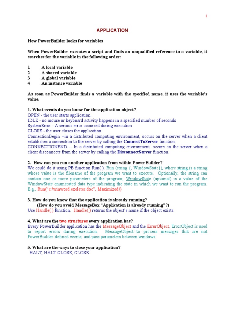 Power Builder Interview Question and Answers | PDF | Database Index | Databases