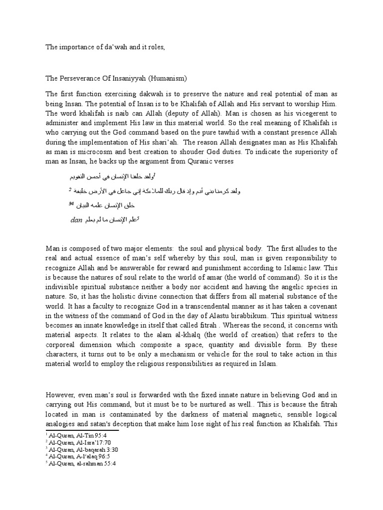 The Role of Da’wah in Preserving Insaniyyah | PDF | Sharia | Tawhid