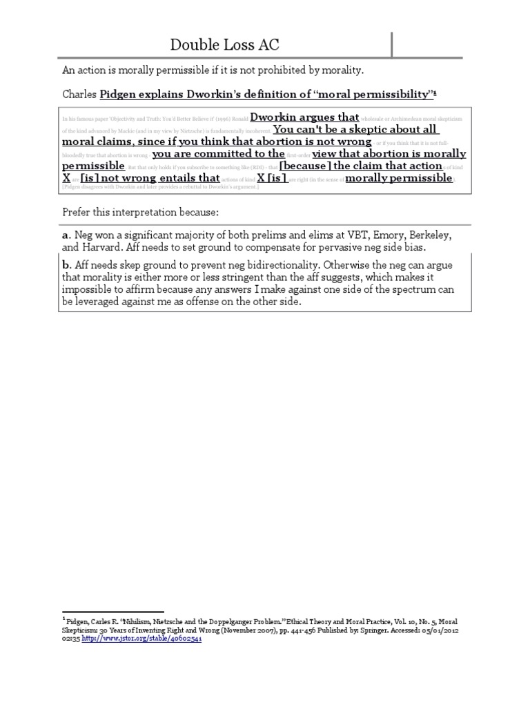 Double Loss AC | PDF | Argumentation Theory | Argument