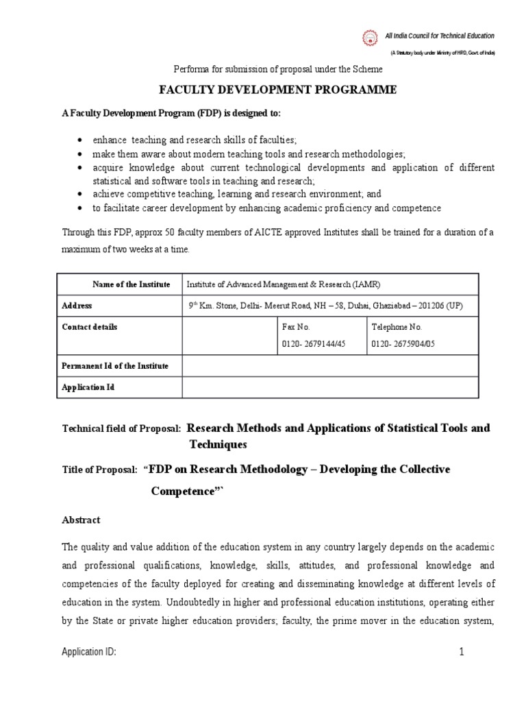 Faculty Development Programme: A Faculty Development Program (FDP) Is ...