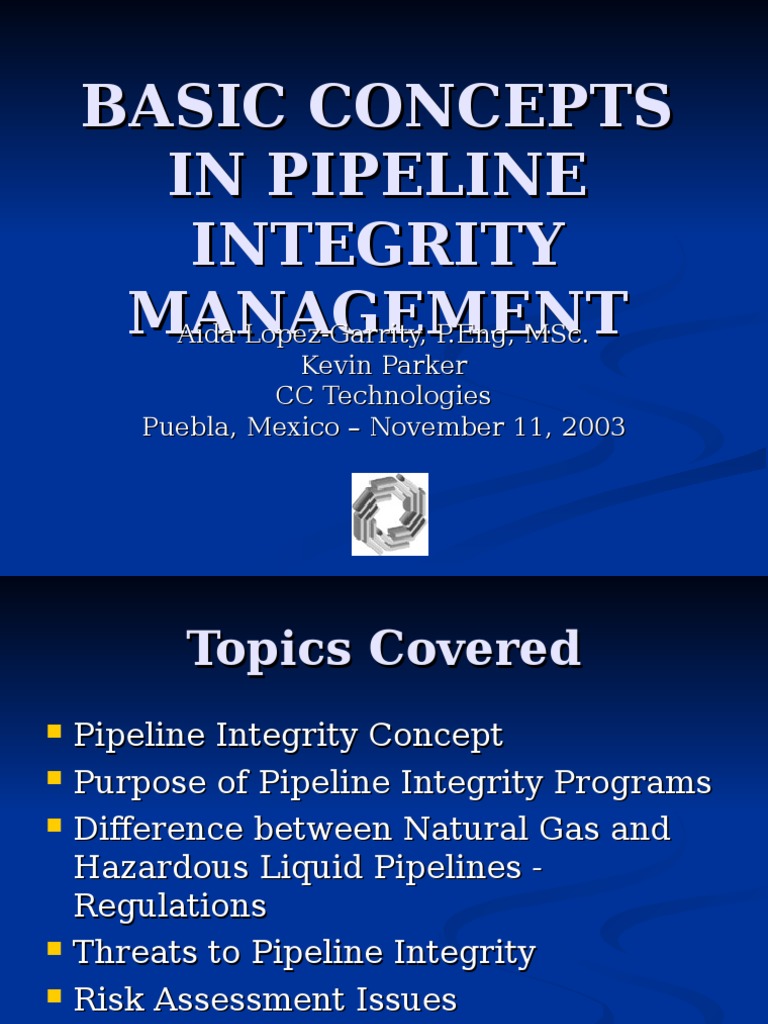 Pipeline Integrity Management - Basic Concepts | PDF | Pipeline ...