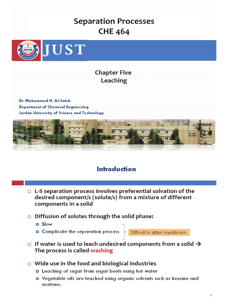 Leaching Process in Chemical Engineering | PDF | Science & Mathematics ...