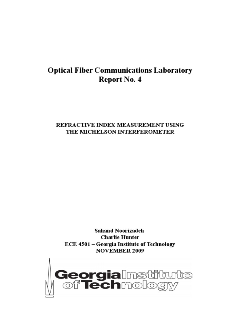 Refractive Index Measurement Using The Michelson Interferometer | PDF | Interferometry ...