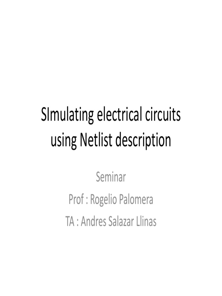 Netlist Simulation Tutorial | PDF | Spice | Operational Amplifier