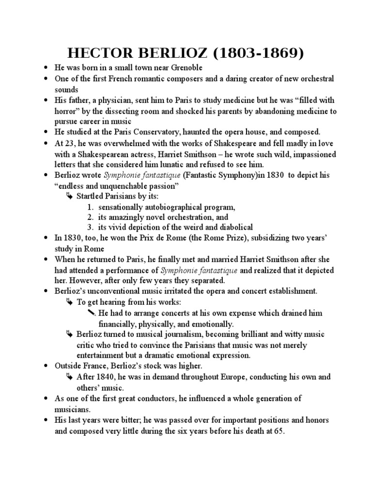 Hector Berlioz | PDF | Classical Compositions | Classical Music