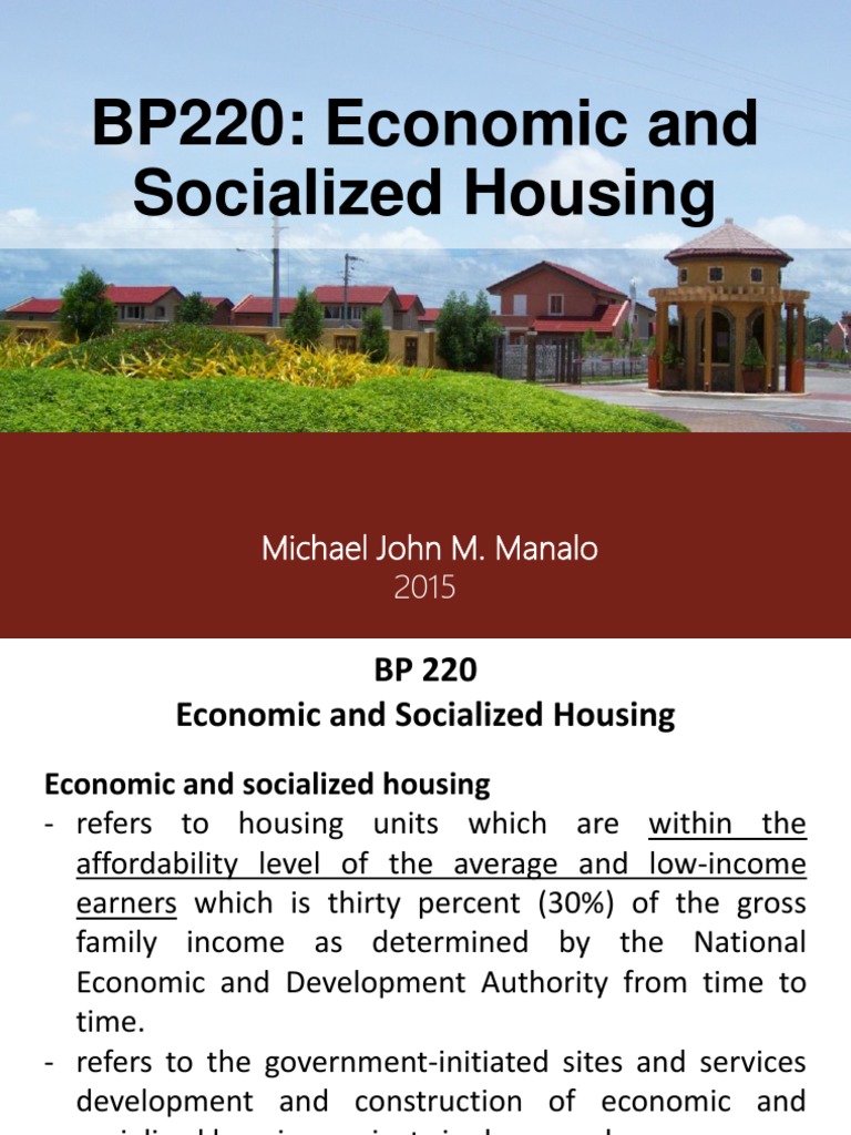 Socialized and Economic Housing | PDF | Land Lot | Public Housing