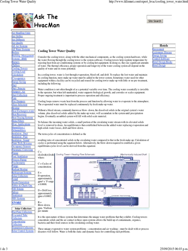 Cooling Tower Water Quality Management | PDF | Hvac | Air Conditioning