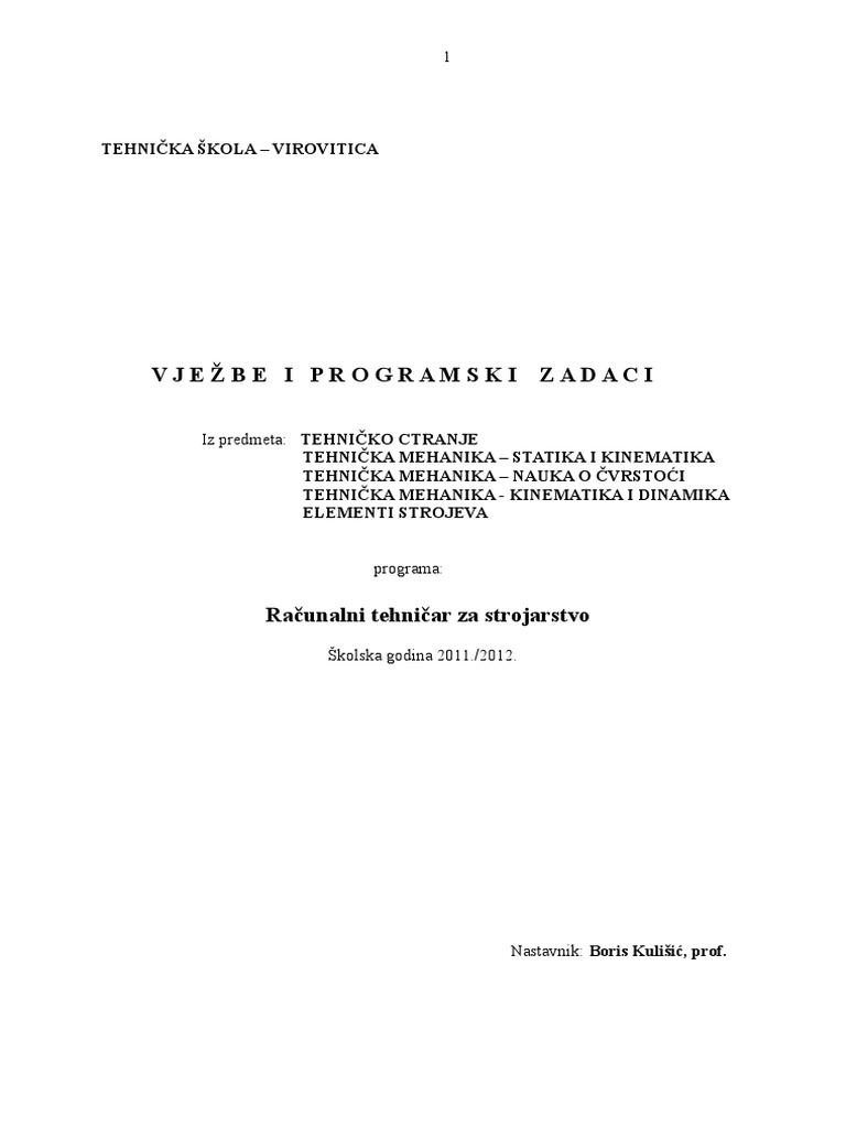 Vjezbe I Prog Zadaci | PDF