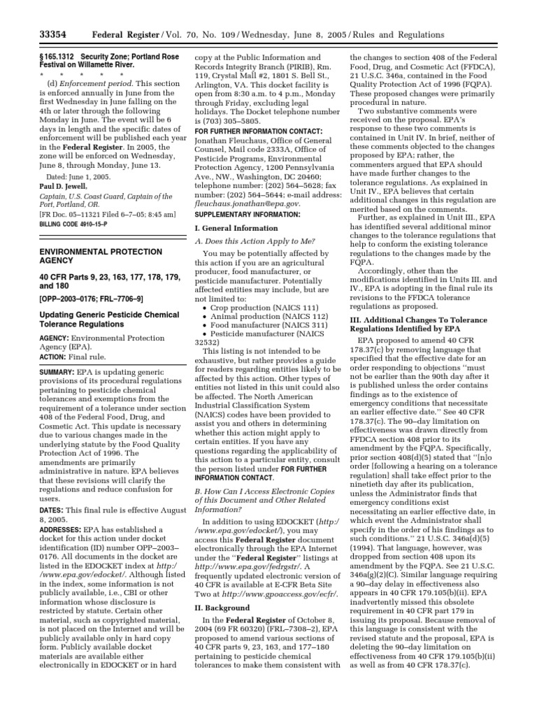 Federal Register / Vol. 70, No. 109 / Wednesday, June 8, 2005 / Rules ...