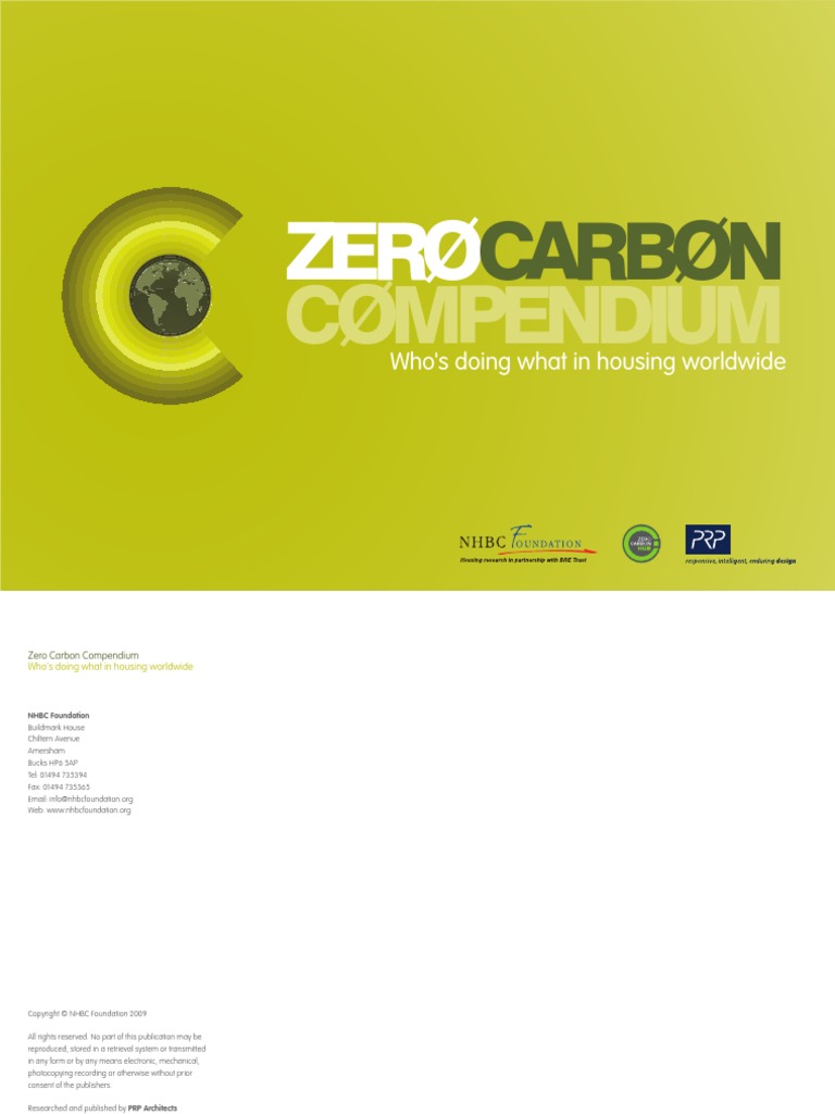 NHBC Foundation - Zero Carbon Compendium Report - 2009 | PDF