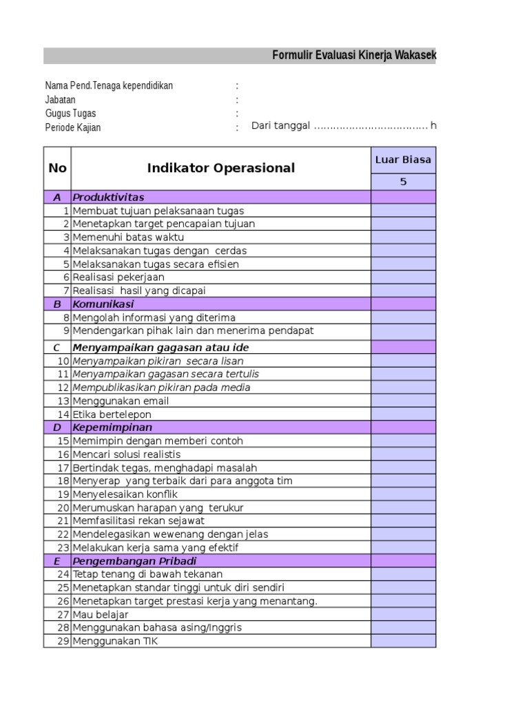 Instrumen Penilaian Kinerja Kepala Sekolah 2022 - Eminence Solutions Instrumen Penilaian Kinerja Kepala Sekolah 2022 - Eminence Solutions