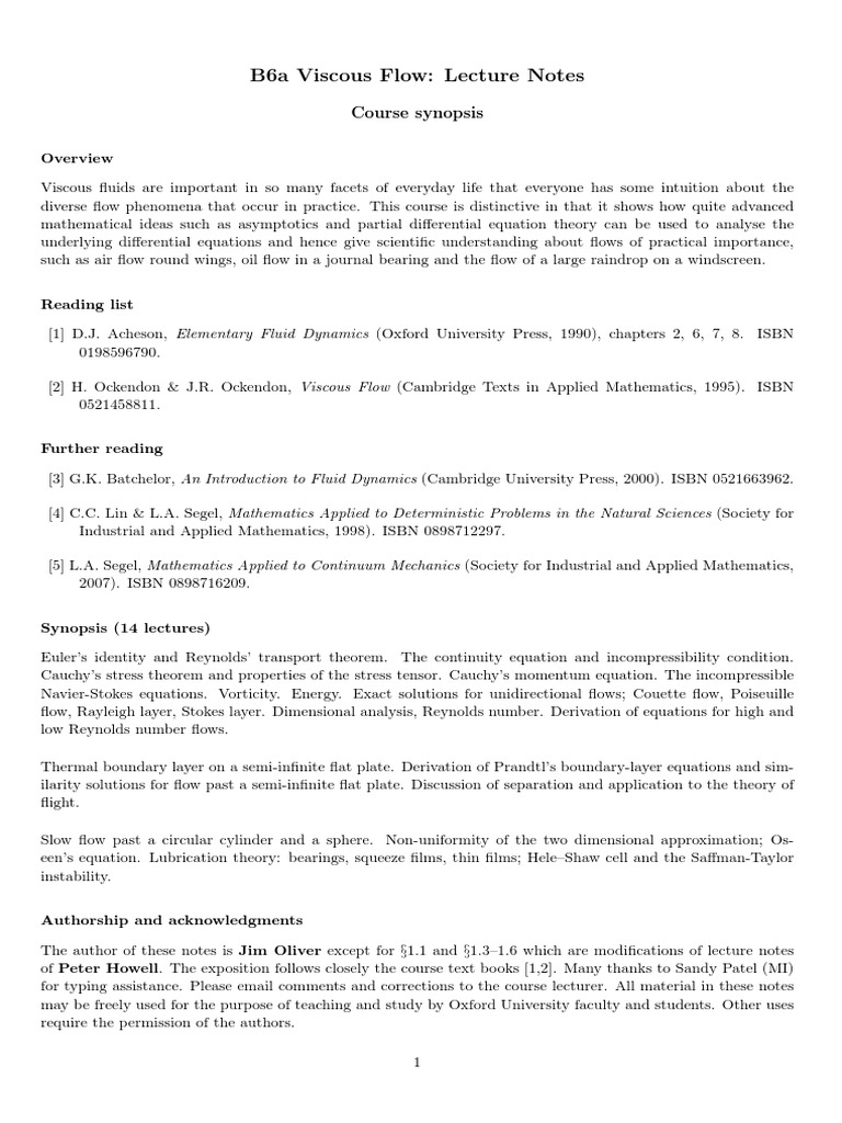 Part B - Viscous Flow | PDF | Fluid Dynamics | Navier–Stokes Equations