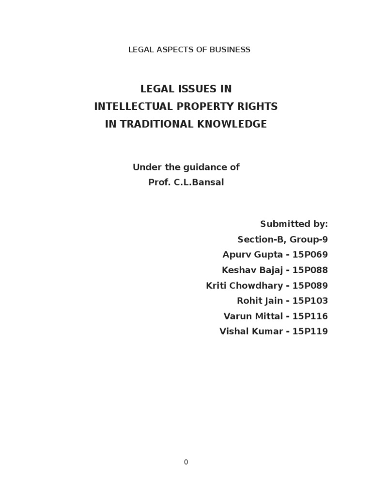 Protecting Traditional Knowledge and Preventing Biopiracy | PDF ...