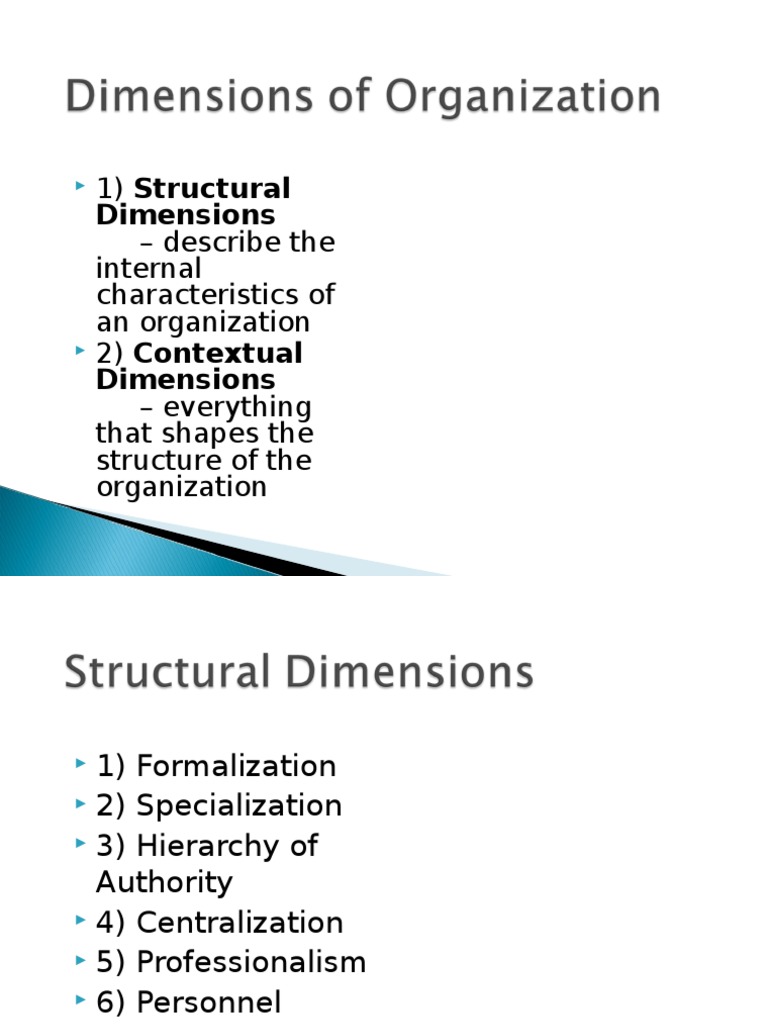 Dimensions of Organisation | PDF | Strategic Management | Leadership