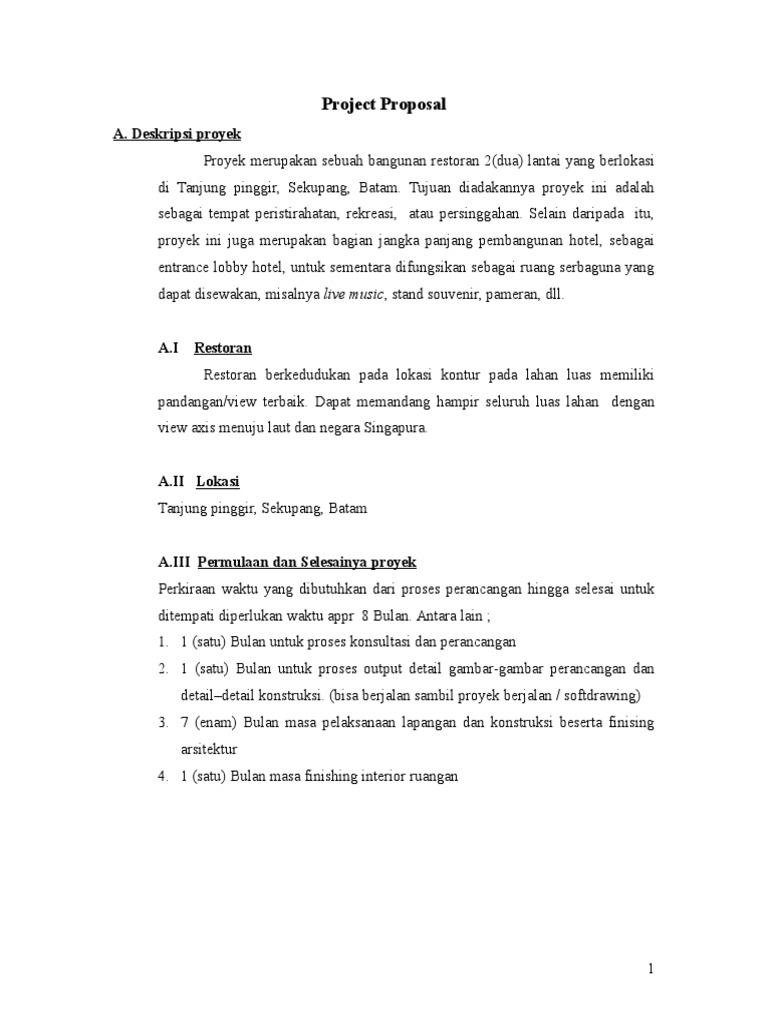 Contoh Proposal Restoran | PDF