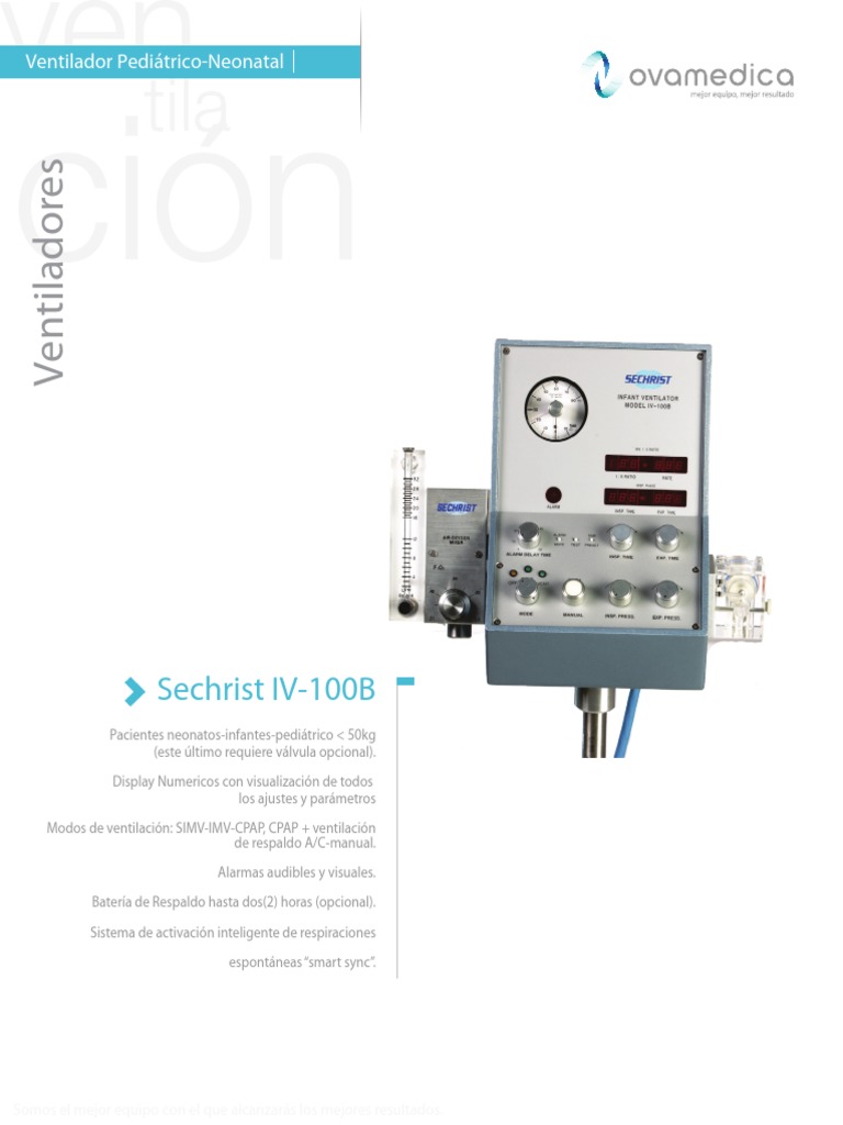 Ventilador Sechrist IV 100b Nova | PDF | Science | Ingeniería