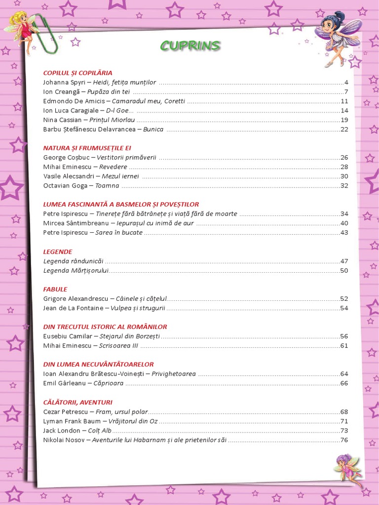 Caiet de Lecturi Recomandate Clasa A III A PDF | PDF