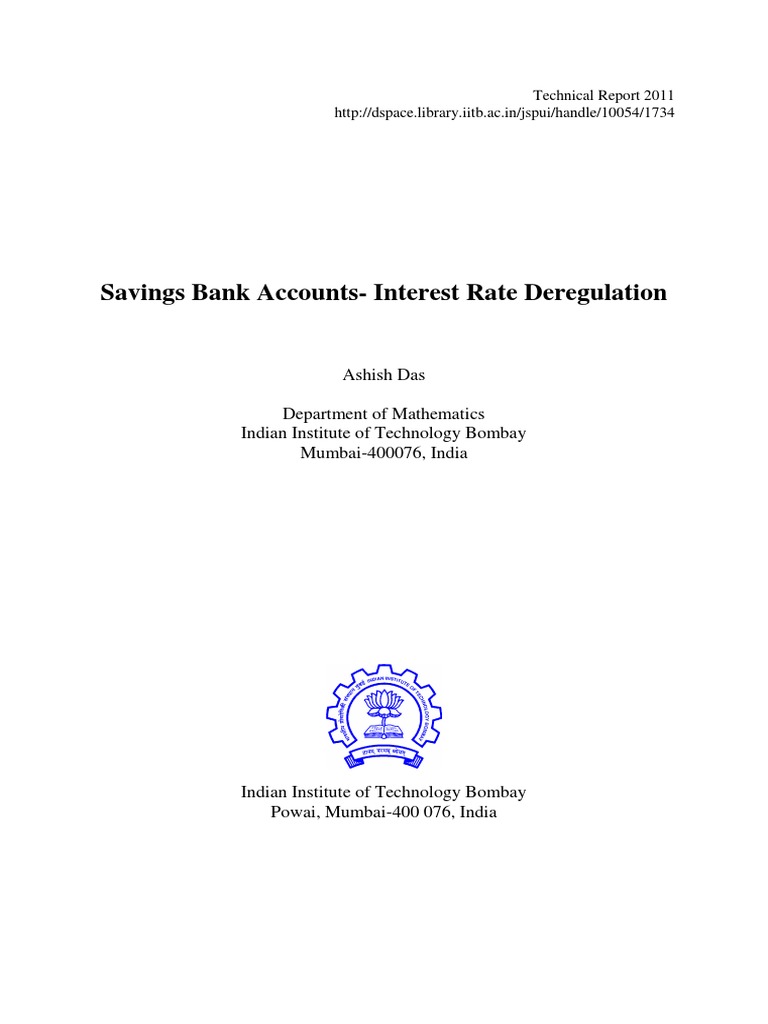 Savings Bank Accounts-Interest Rate Deregulation | PDF | Reserve Bank ...