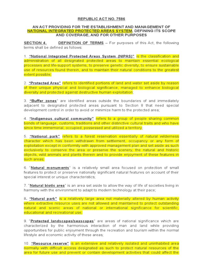 Nipas Act | PDF | Protected Area | Resource