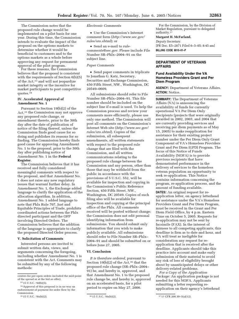 Notice: Grants and Cooperative Agreements Availability, Etc.: Homeless ...