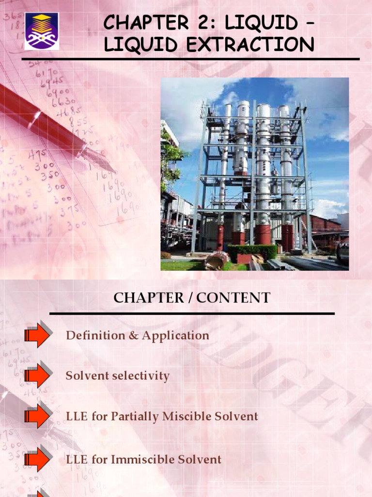 Chapter 2 - Lle | PDF | Distillation | Solution