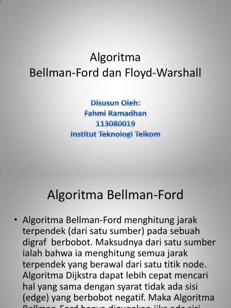 Algoritma Floyd Warshall Dan Bellman Ford | PDF