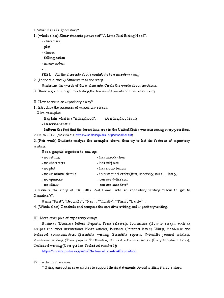 Narrative vs. Expository Essay Guide | PDF