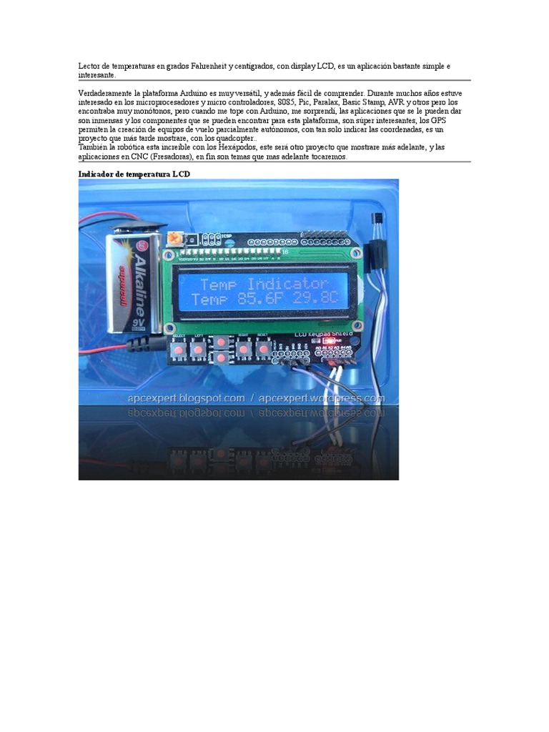 Lector de Temperaturas en Grados Fahrenheit y Centígrados | PDF | Arduino | Transistor