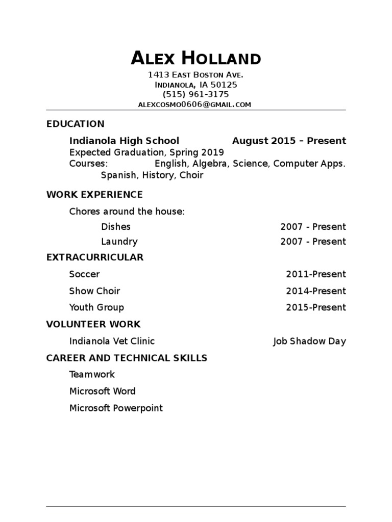 Alex Holland's Resume Summary | PDF | Foreign Language Studies
