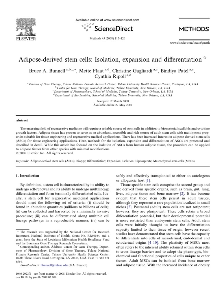 Uce A Adipose-Derived Stem Cells Isolation, Expansion and ...